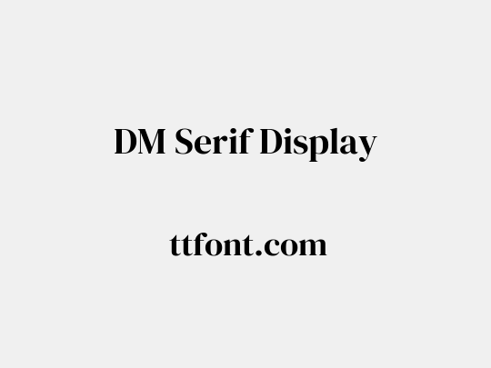 DM Serif Display 在线预览-免费下载 - 天天字体