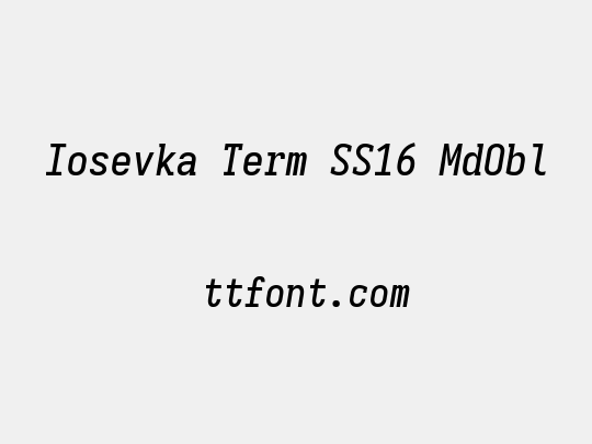 Iosevka Term SS16 MdObl 在线预览-免费下载 - 天天字体