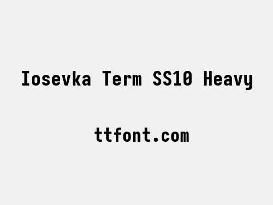 Iosevka Term SS10 Heavy 在线预览-免费下载 - 天天字体