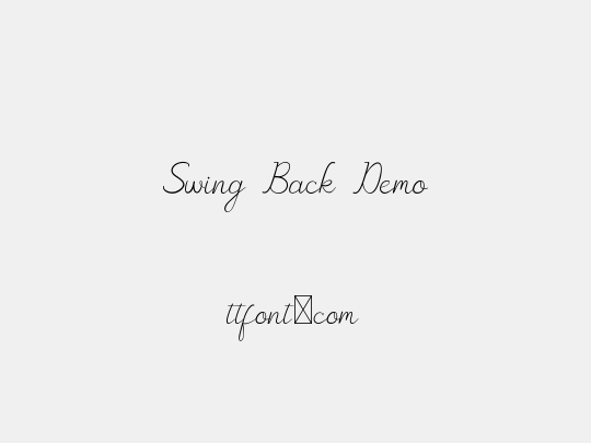 Swing Back Demo 在线预览-免费下载 - 天天字体