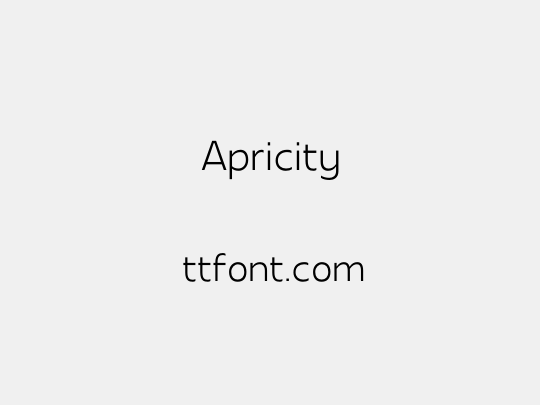 Apricity 在线预览-免费下载 - 天天字体