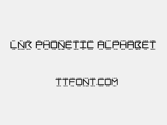 LNR Phonetic Alphabet 在线预览-免费下载 - 天天字体