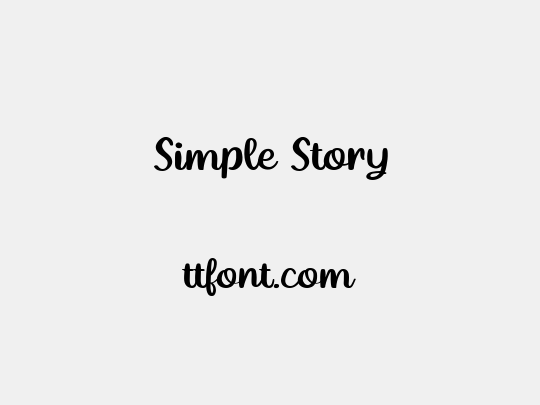 Simple Story 在线预览-免费下载 - 天天字体