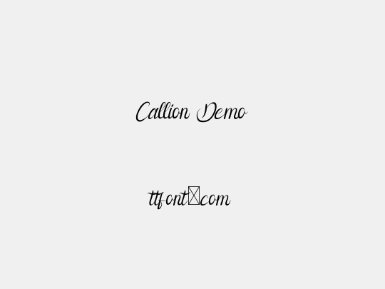 Callion Demo 在线预览-免费下载 - 天天字体